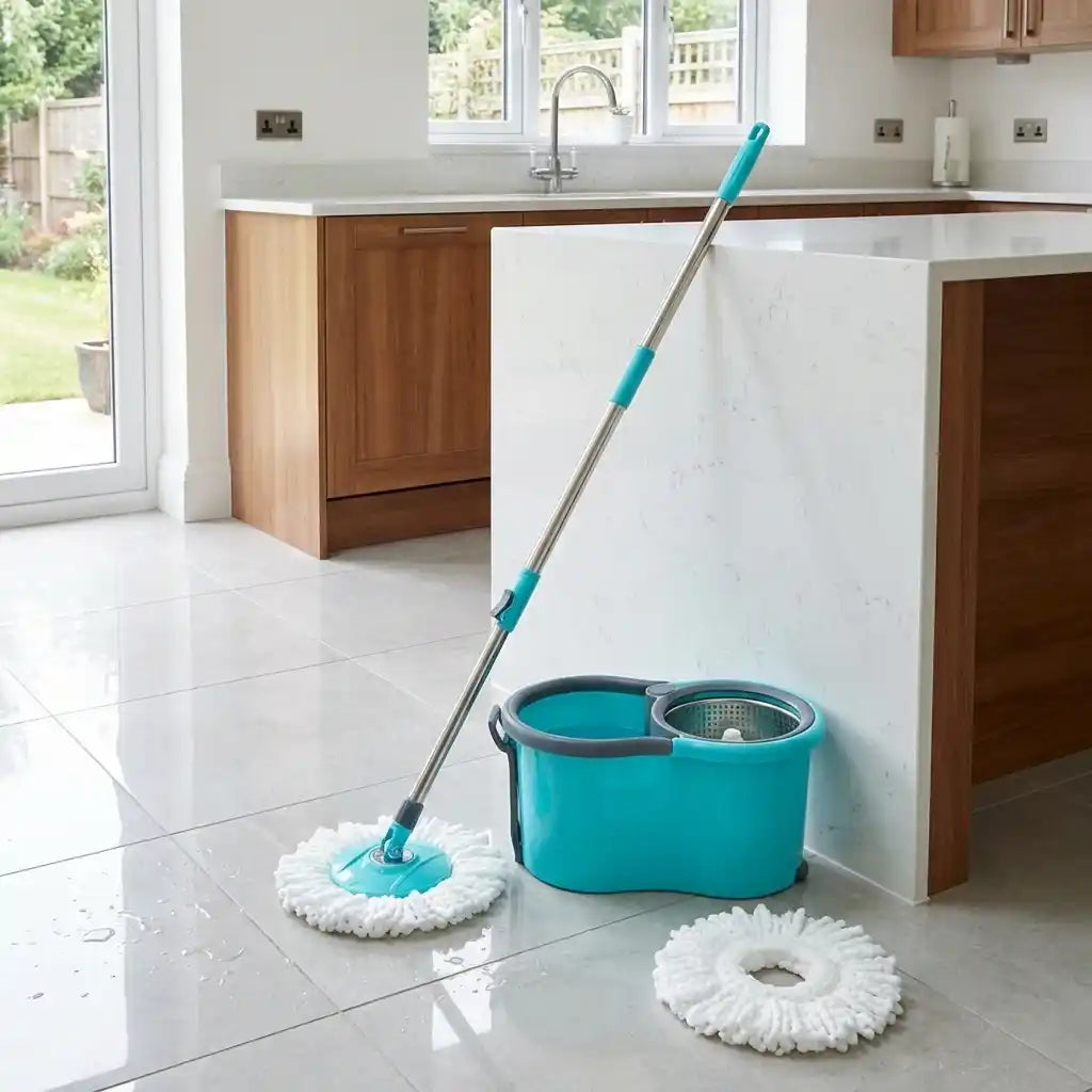 Quick Spin Mop with Steel Handle & Big Bucket | Floor Cleaning Mop with ...